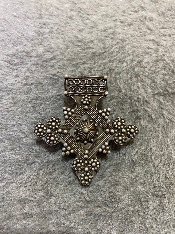 Antique Berber Silver Cross From Morocco,Berber Amule… - Gem