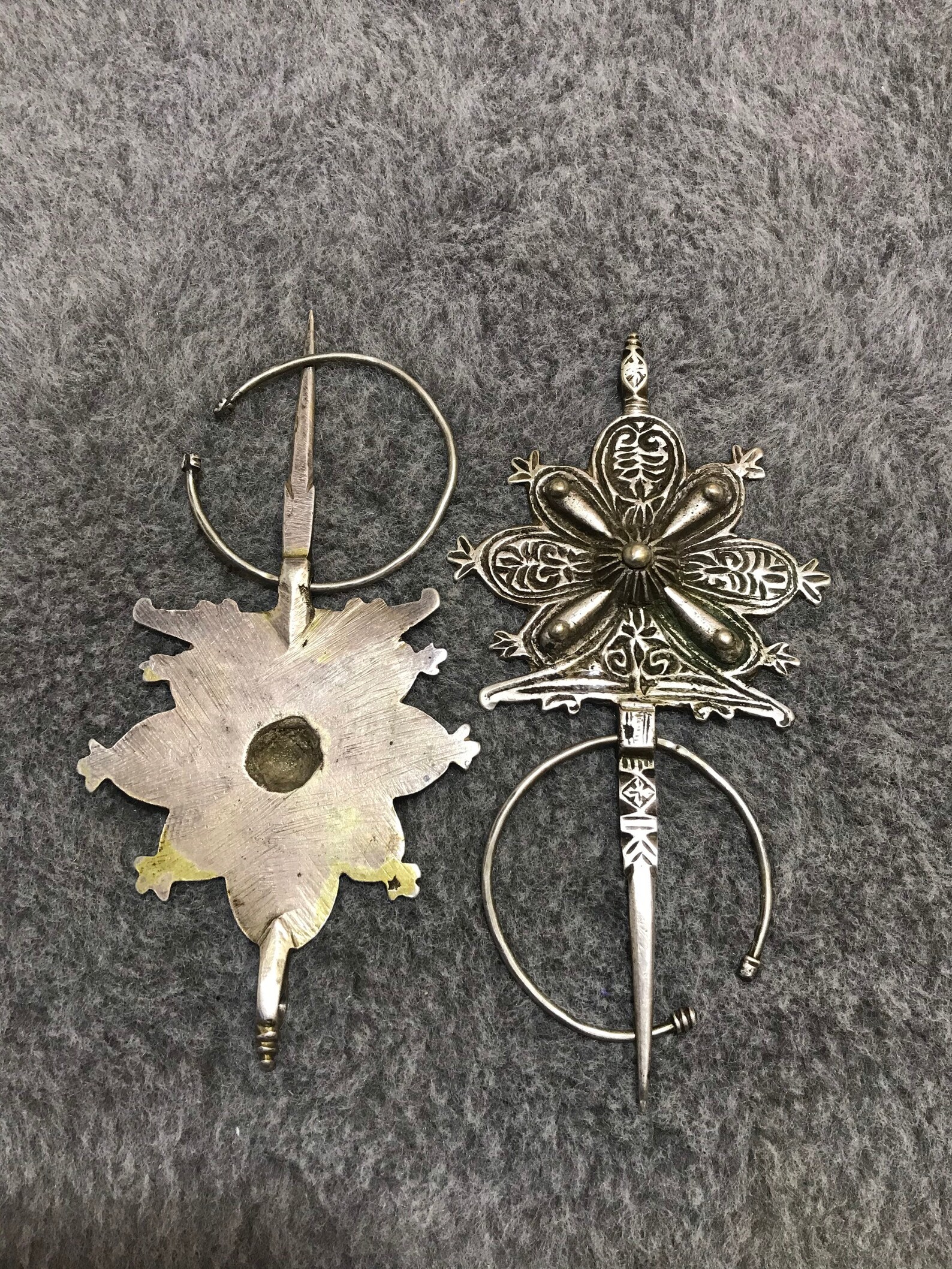 Old Berber Silver Fibula From Morocco (ait Haddidou),antique Pair ...