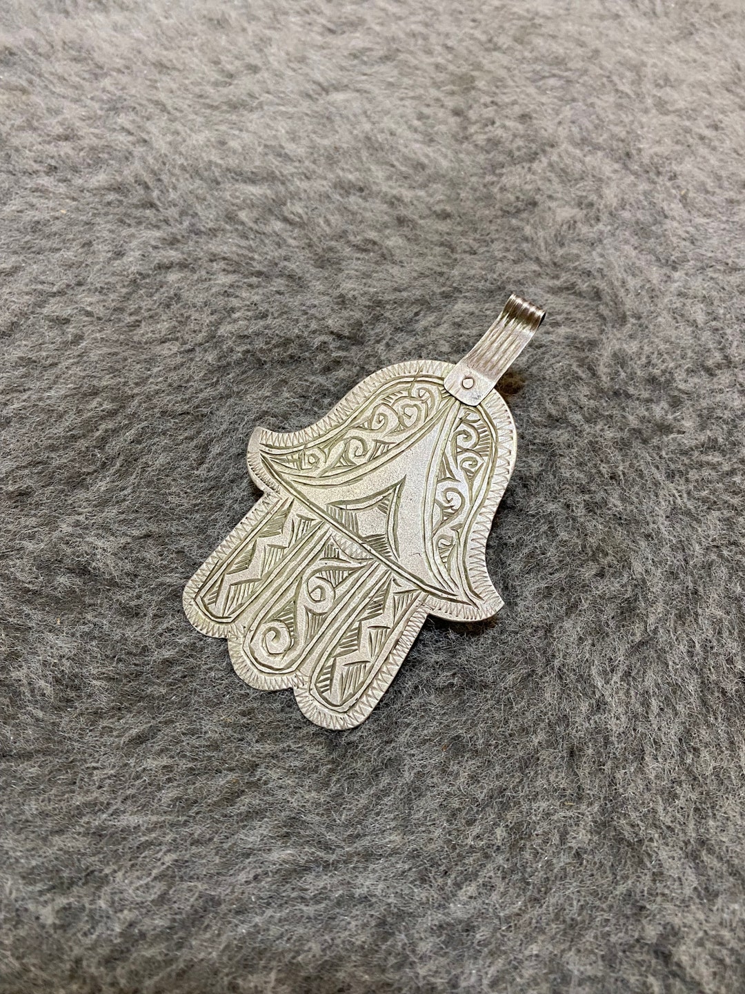 Antique Silver Berber Khamsa Pendant From Morocco,berber Pendant ...