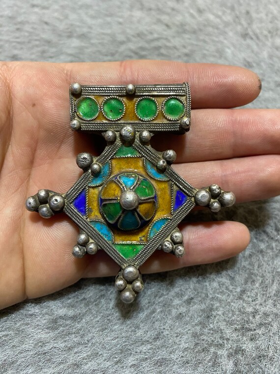 Antique Berber Silver Cross From Morocco,Moroccan Ber… - Gem