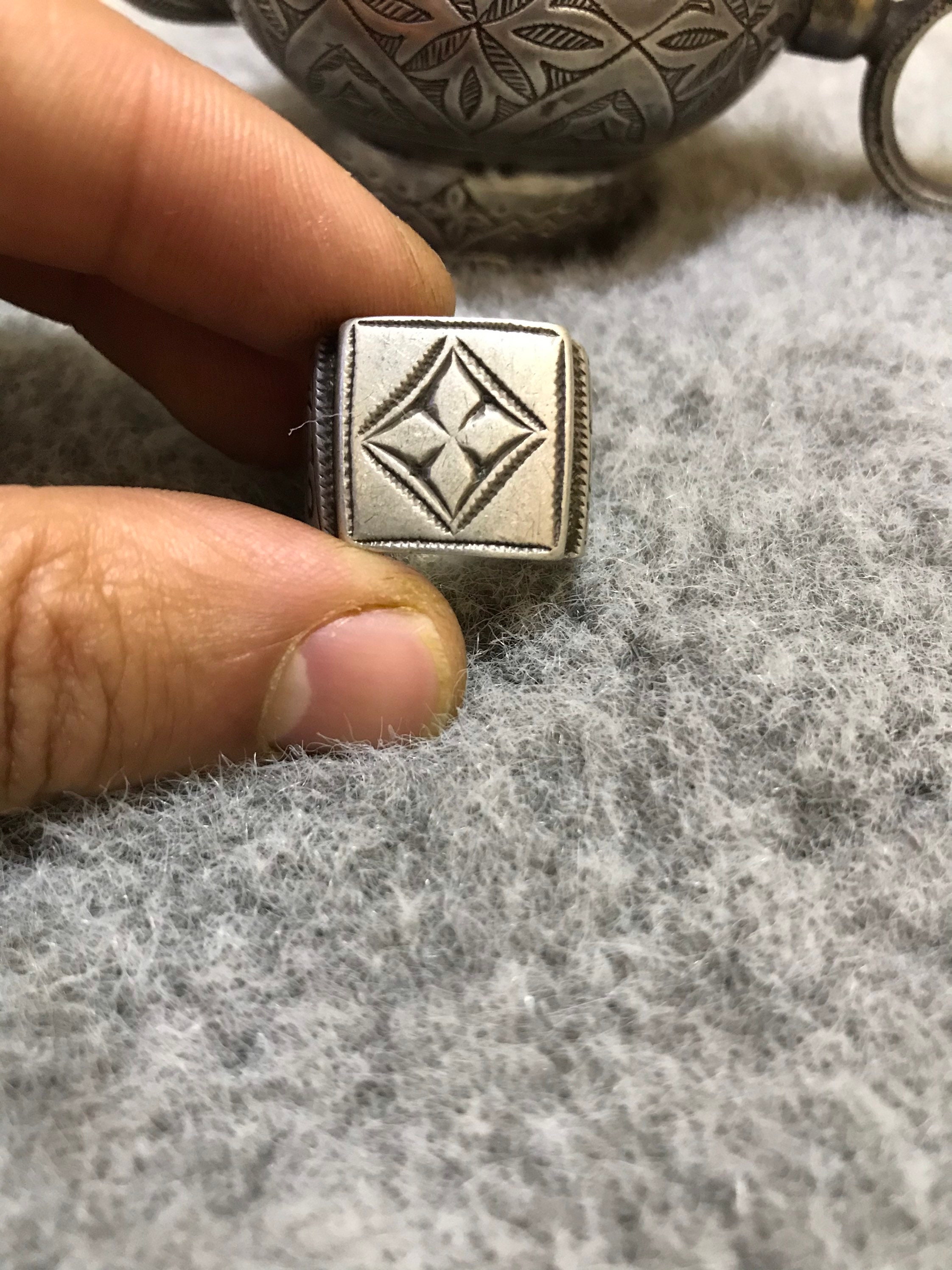 Antique Silver Berber Ring From Morocco,size Us:10,handmade Berber Ring ...