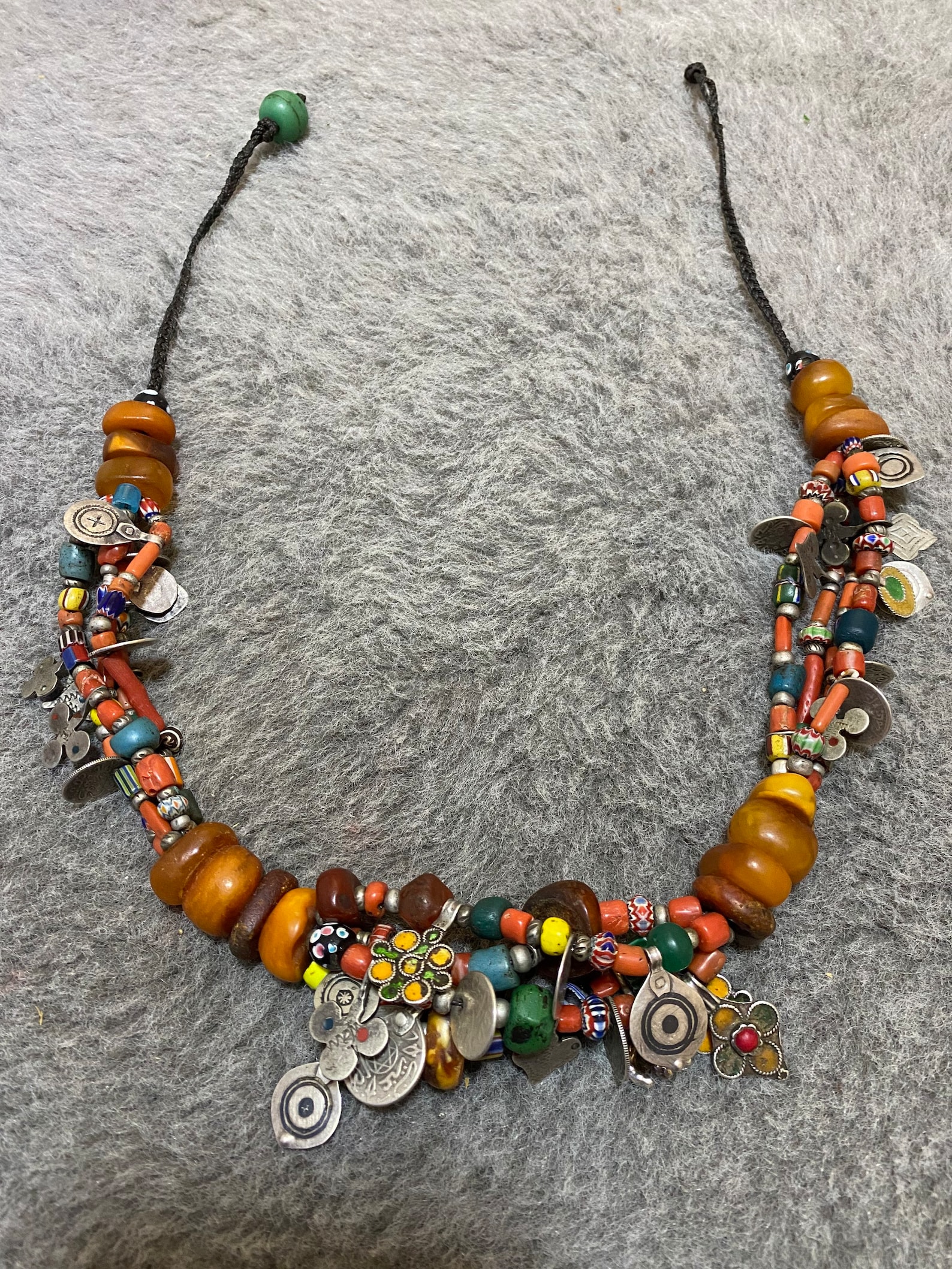 Morocco Old Berber Necklace, Antique Berber Necklace, Natural Stones ...