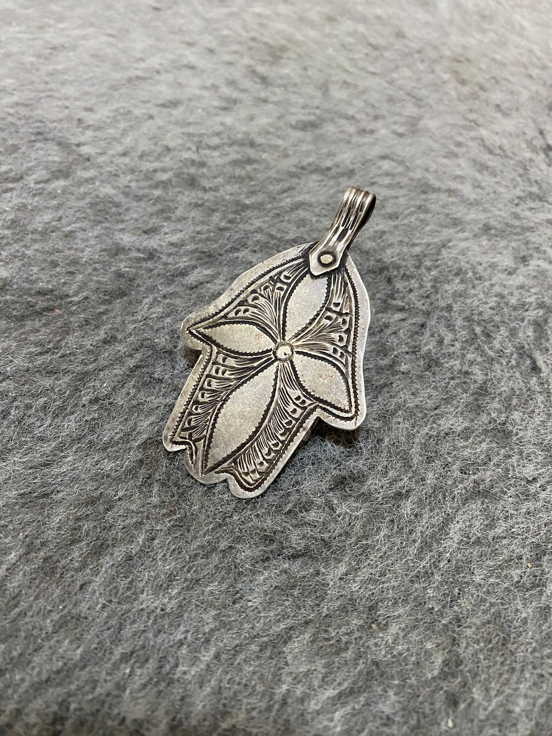 Morocco- Old Berber Silver Khamsa Pendant, Berber Hamsa, Hand of Fatima ...