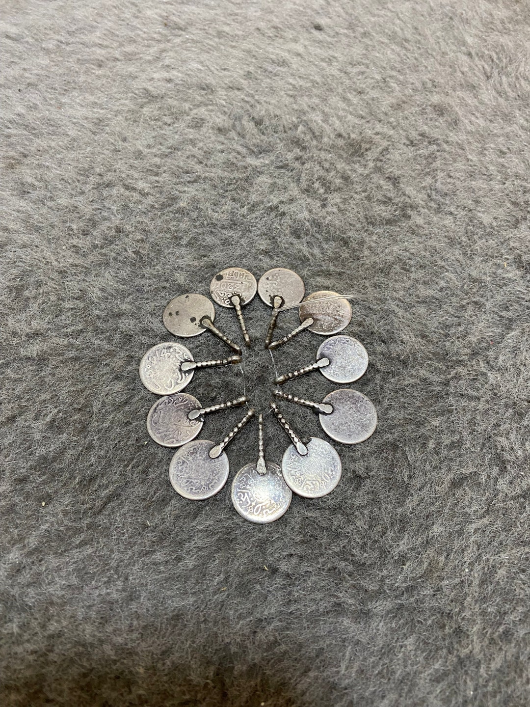 Morocco- Set of 11 Old Berber Silver Coins Pendants,antique Silver ...