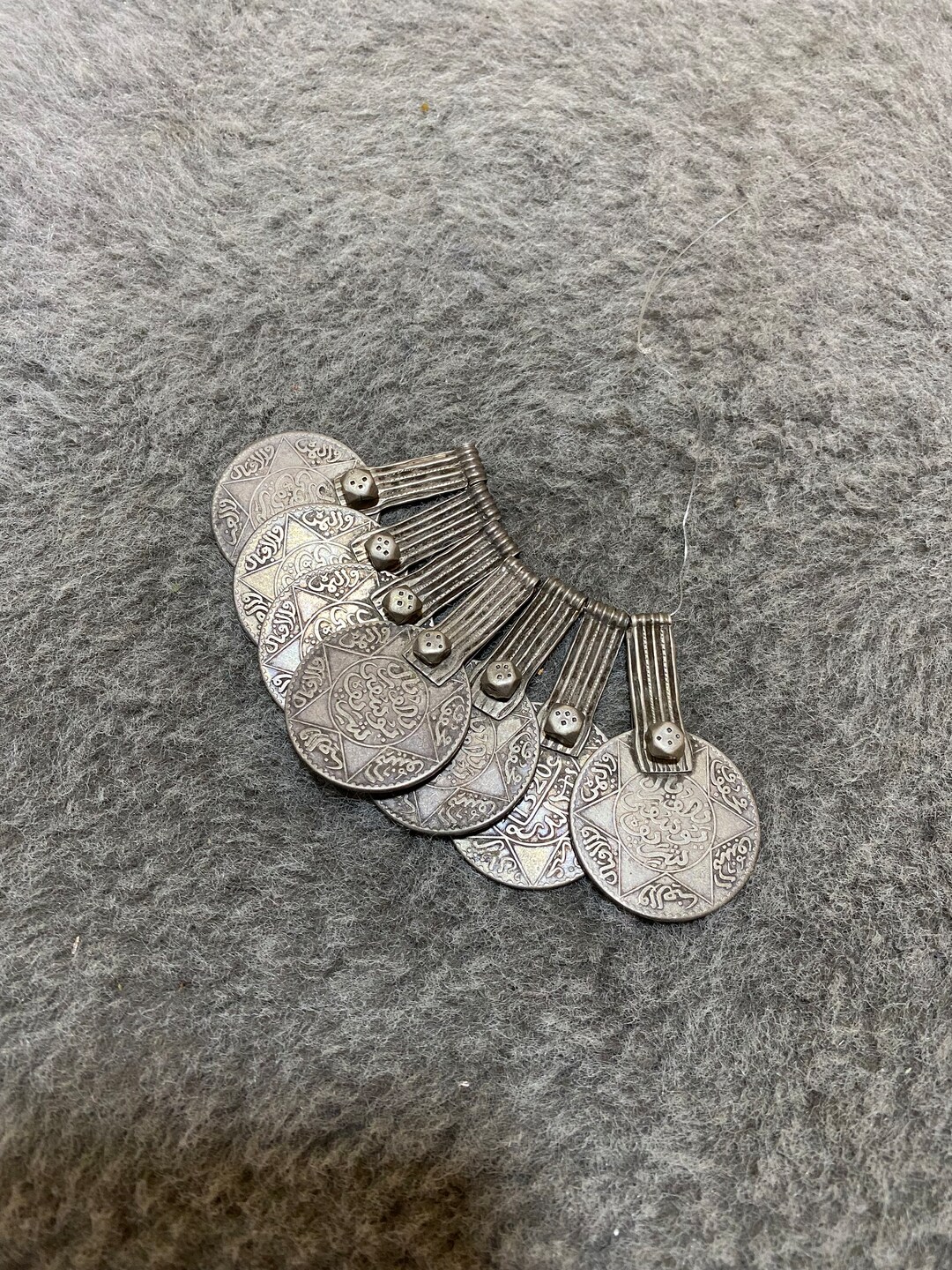 Morocco- Set of 7 Antique Silver Berber Coins From Morocco,berber Coins ...