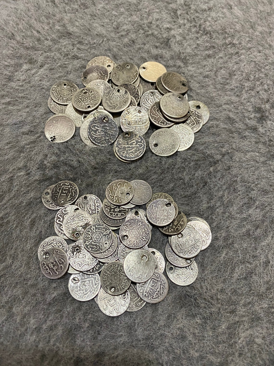 Morocco Set of 100 Old Berber Silver Coins Pendantsantique - Etsy