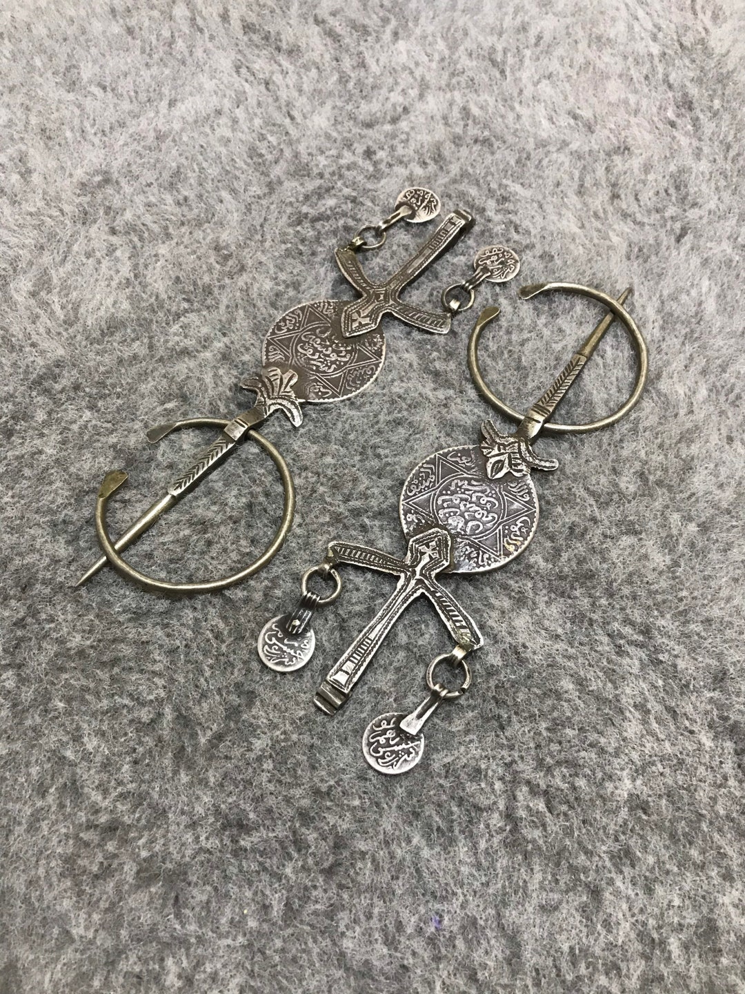 Old Berber Silver Fibula From Morocco,berber Tezrzai,antique Pair ...