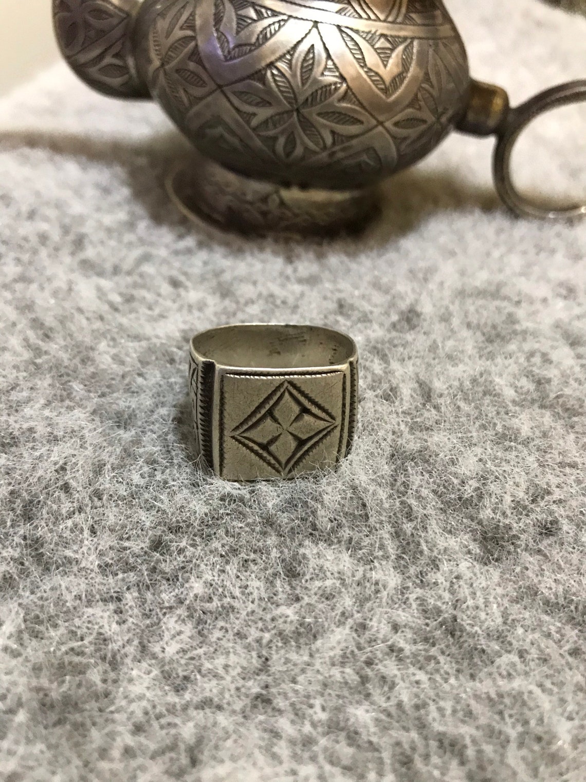 Antique Silver Berber Ring From Morocco,size Us:10,handmade Berber Ring ...