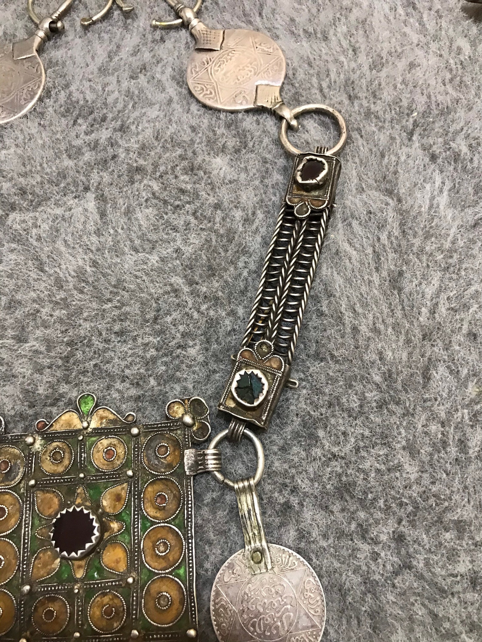Old Complete Berber Fibula Silver and Enamel From Morocco,antique Pair ...