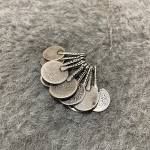 Morocco- Set of 11 Old Berber Silver Coins Pendants,antique Silver ...