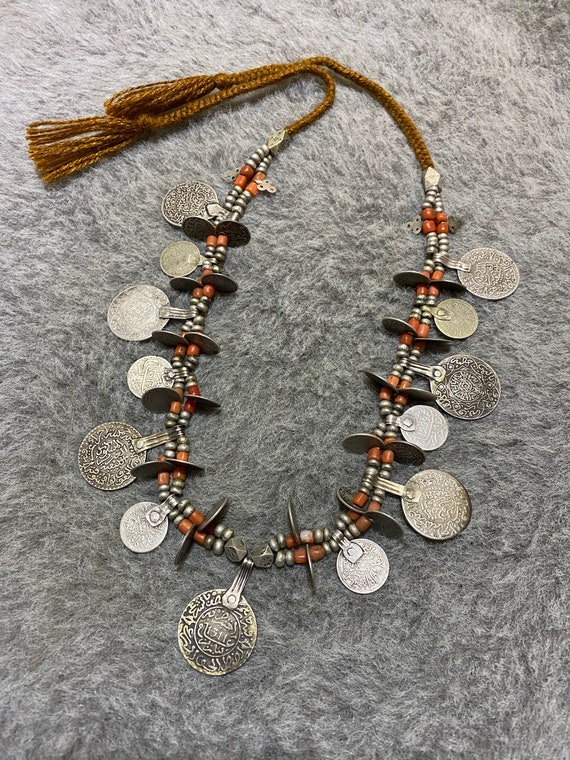 Antique Berber Necklace From Morocco,Old Moroccan Sil… - Gem