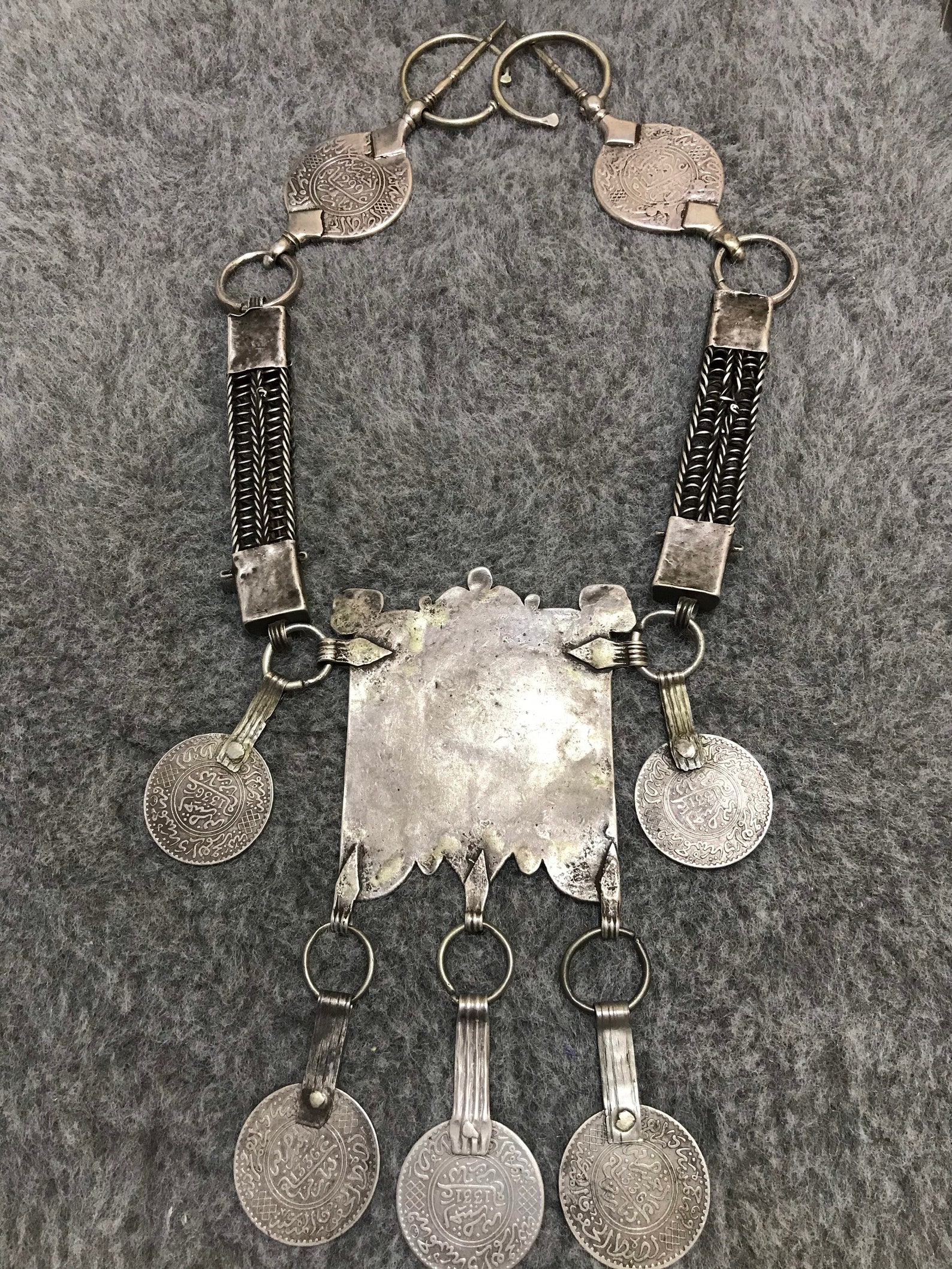 Old Complete Berber Fibula Silver and Enamel From Morocco,antique Pair ...