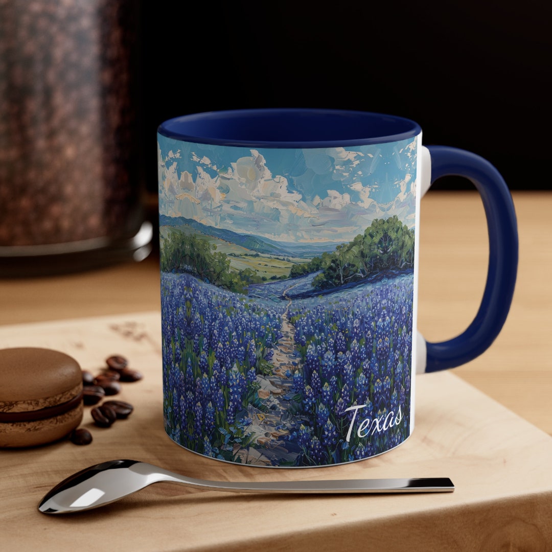 Bluebonnet Fields Mug, Bluebonnets Landscape Mug, Texas Landscape Mug ...