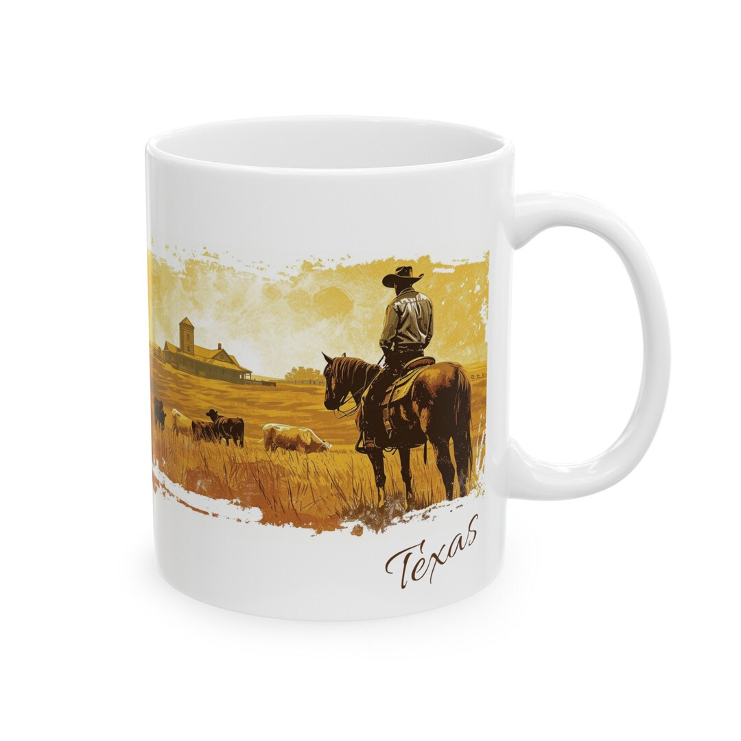 Texas Cowboy Mug, Cowboy Mug, Texas Mug, Texas Gifts, Rancher Mug ...