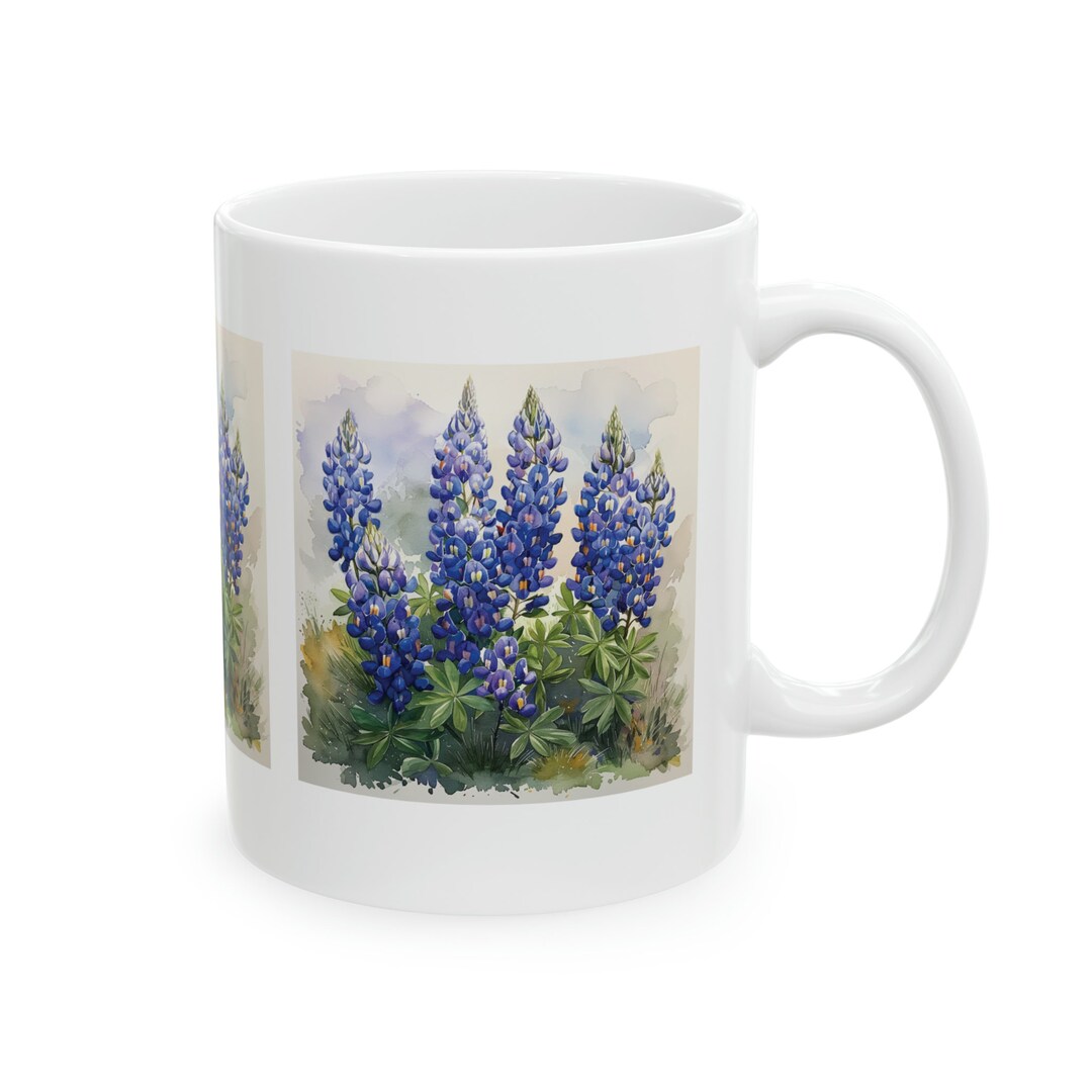 Watercolor Bluebonnets Mug, 11 Oz Mug, Bluebonnet Mug, Bluebonnets Gift ...