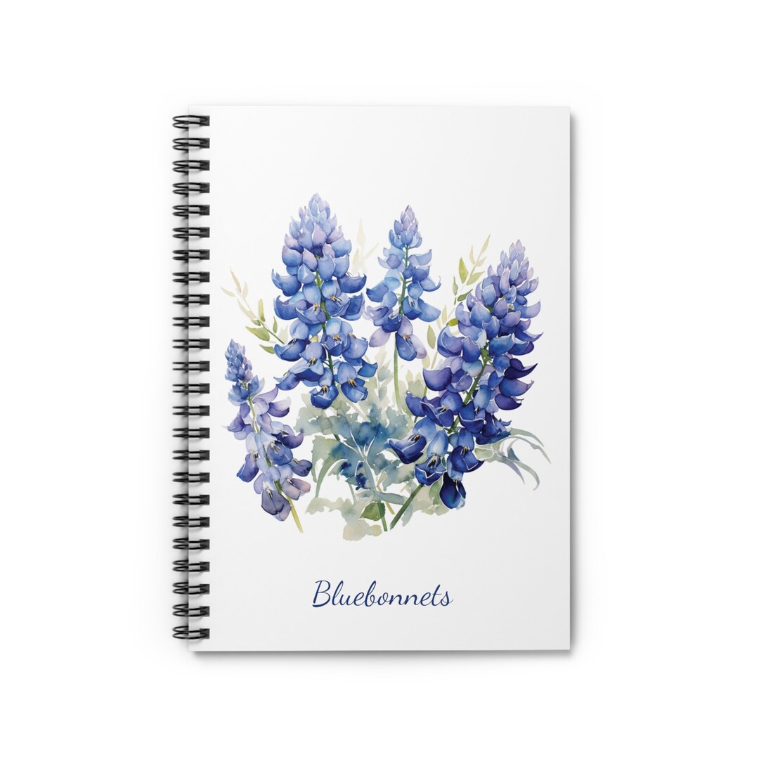 Bluebonnets Spiral Notebook Floral Notebook Bluebonnets Floral Journal ...