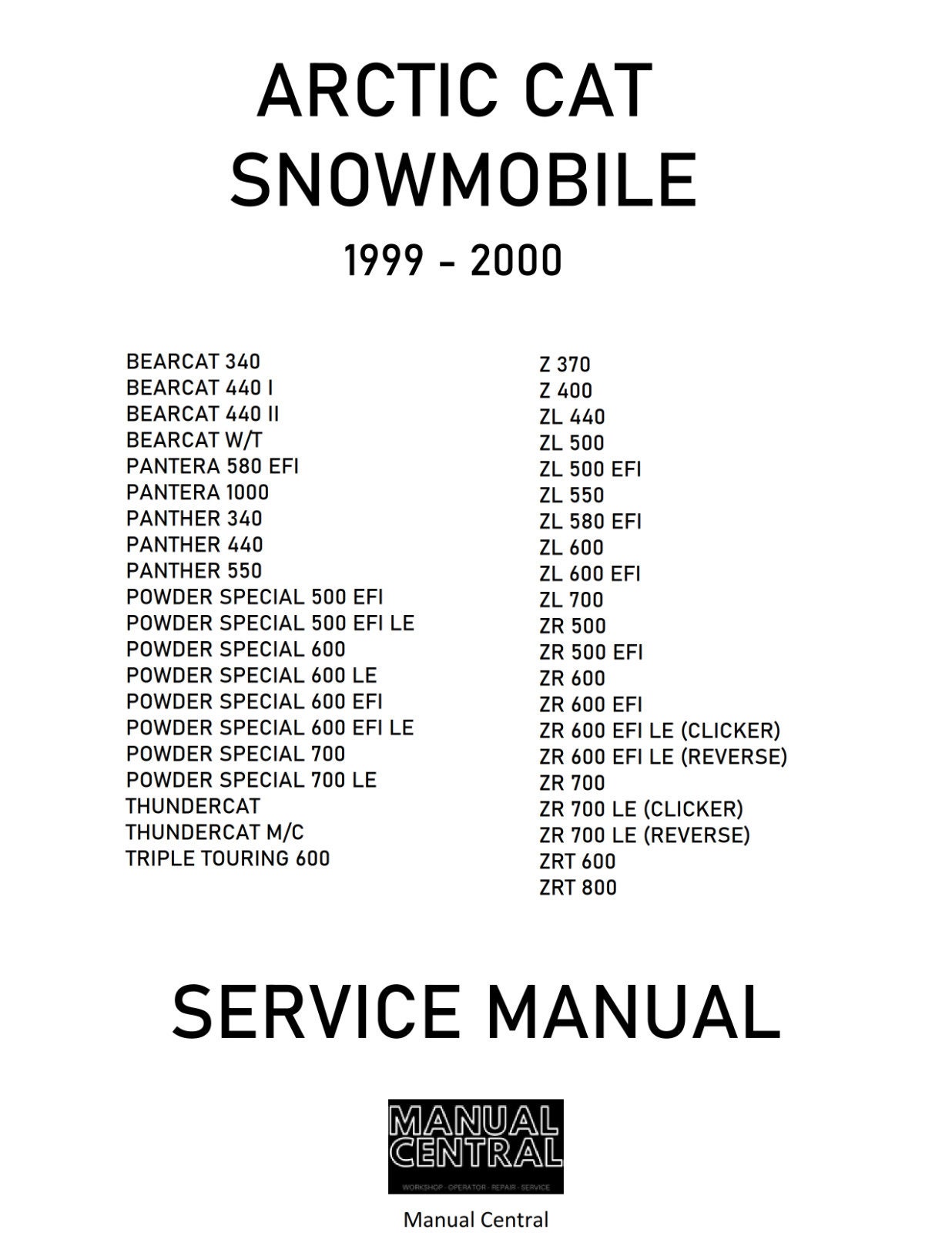 Arctic Cat Snowmobile Belt Chart