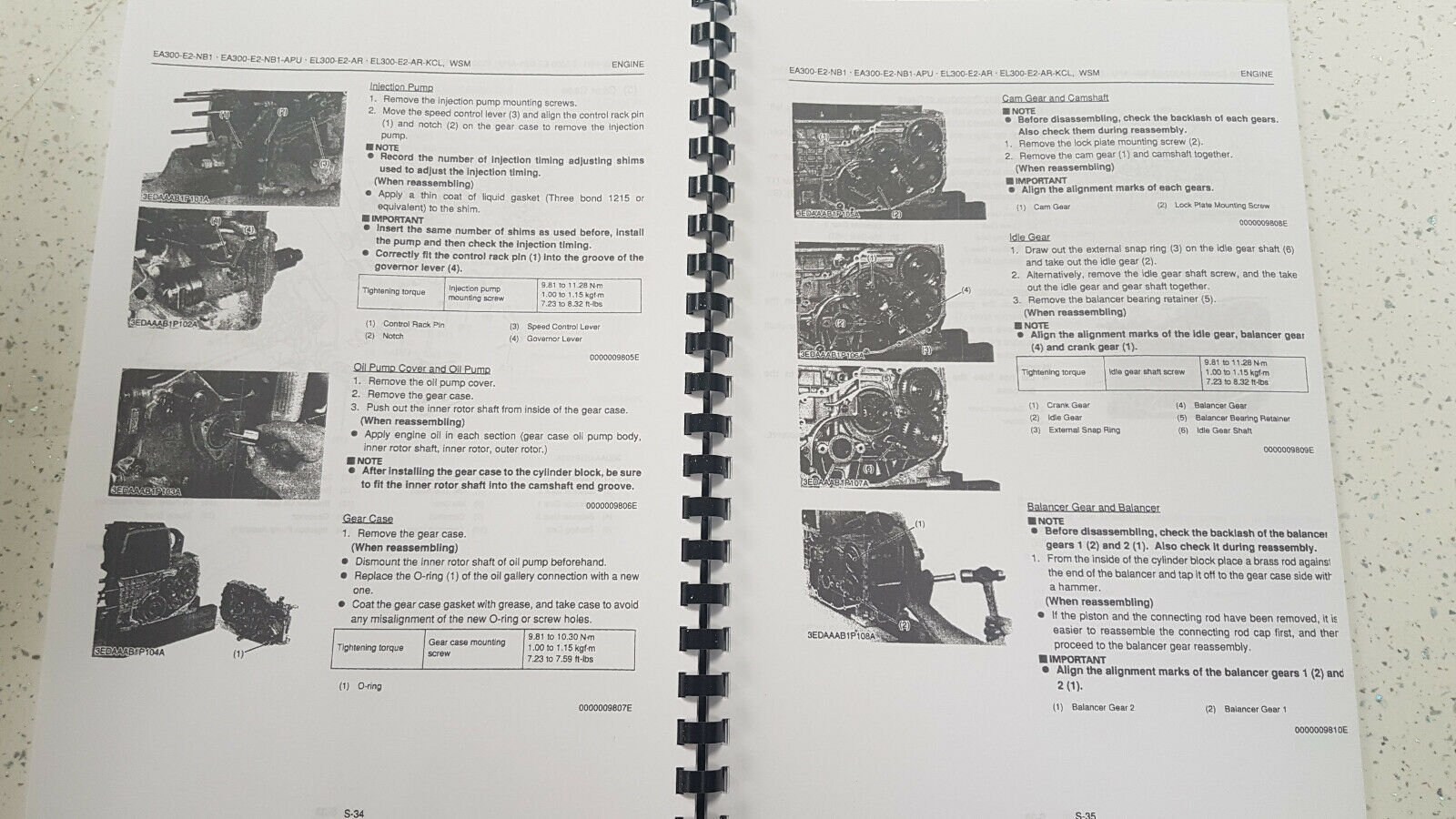 Kubota Ea300 El300 Diesel Engine Workshop Manual 2005 Edition Reprinted ...