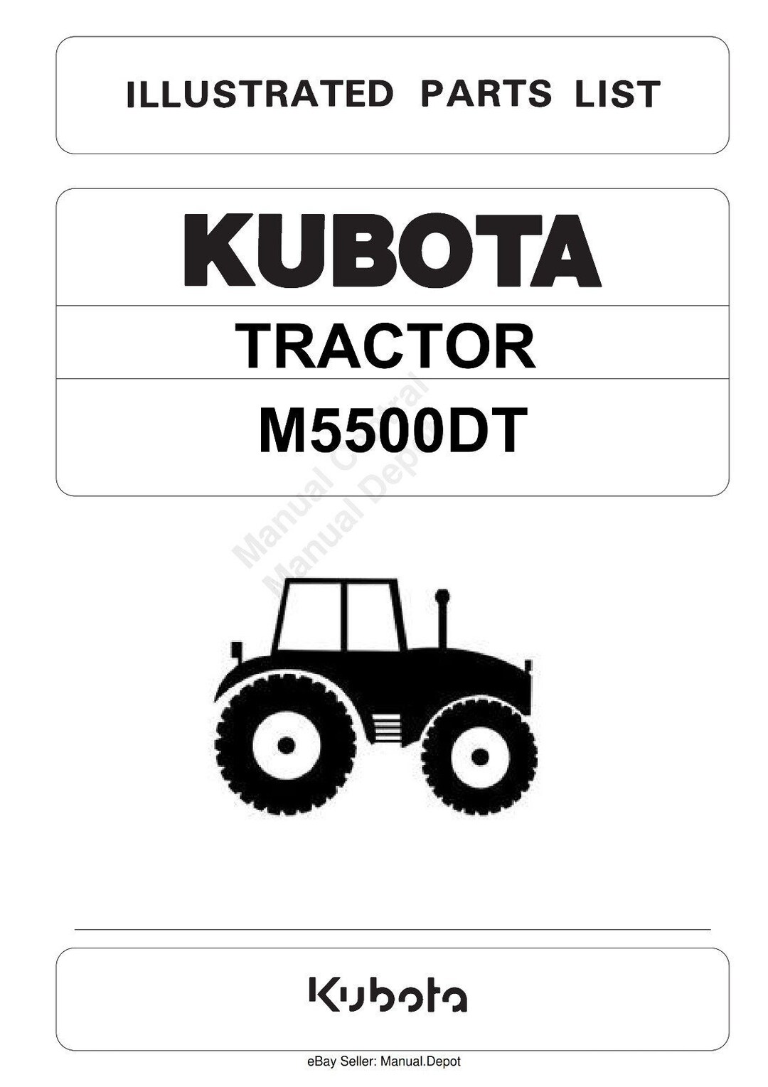 Kubota Tractor M4500dt Illustrated Parts Manual Reprinted Comb Bound - Etsy