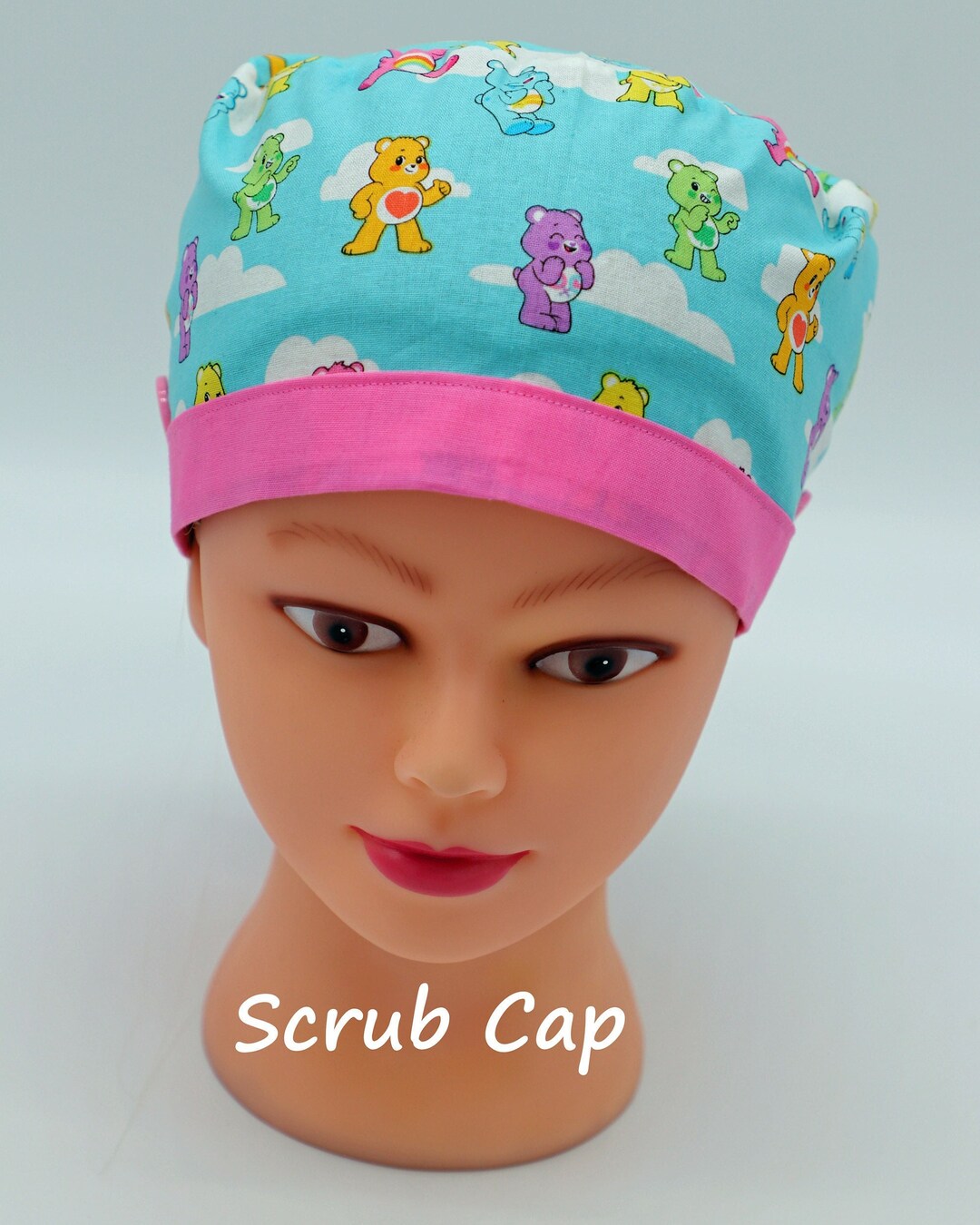 Care Bear Scrub Cap, Ponytail Holder Cap, Nursing Scrub Cap, Medical ...