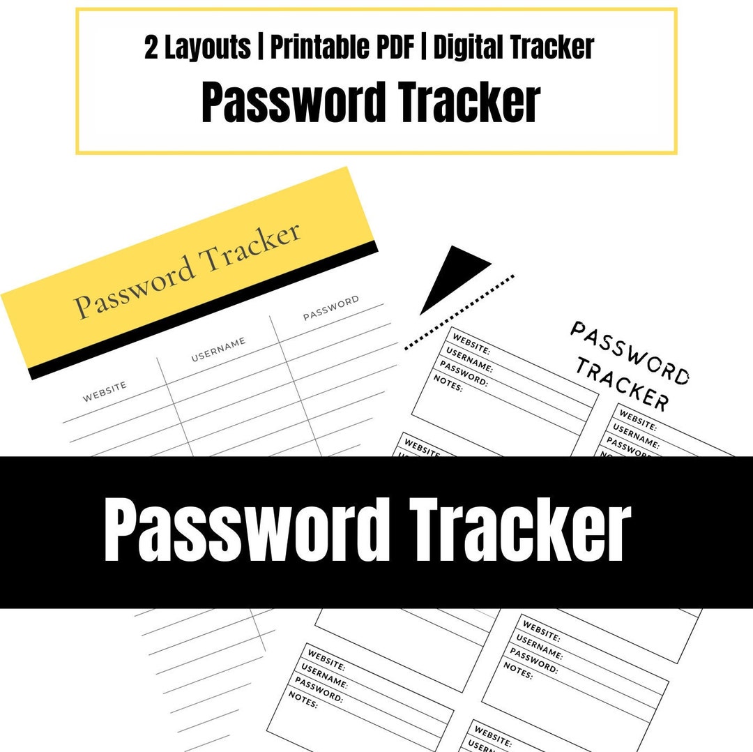 Minimalist Password Tracker | Username Tracker | Two Printable PDF | - Etsy