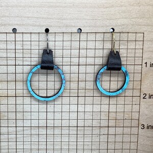 Wood Hoop Earring, Patina Wooden Nested Hoops, Wood and Leather Hoop ...