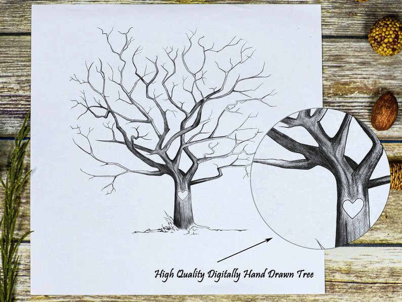 Fingerprint Family Tree, Printable Instant Download, Anniversary, Guest ...