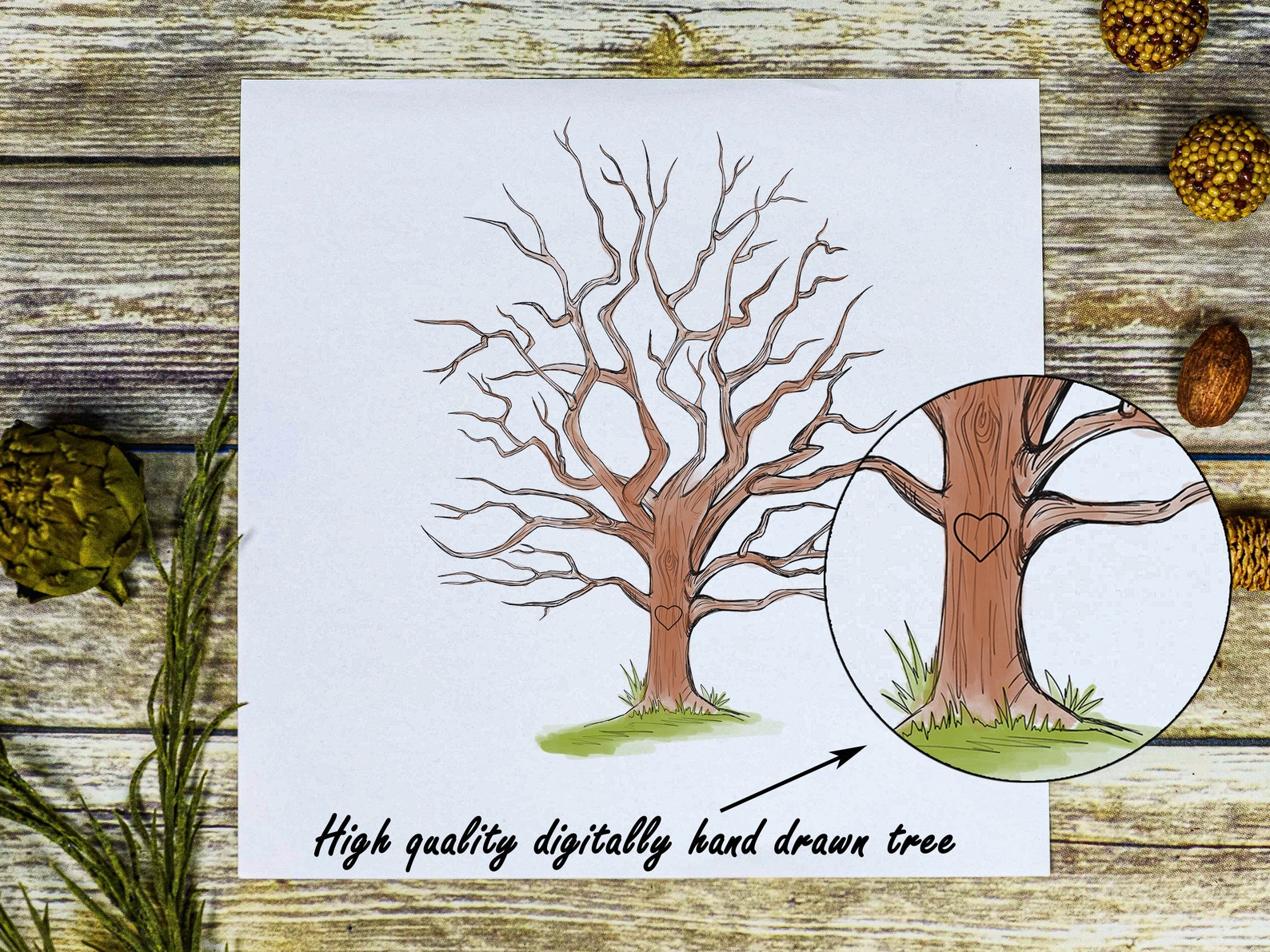 Fingerprint Tree, Printable Instant Download, Anniversary, Guest Book ...