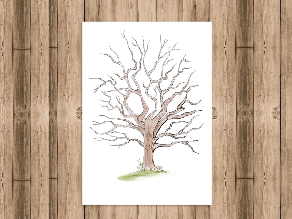 Fingerprint Tree Printable Instant Download Anniversary - Etsy