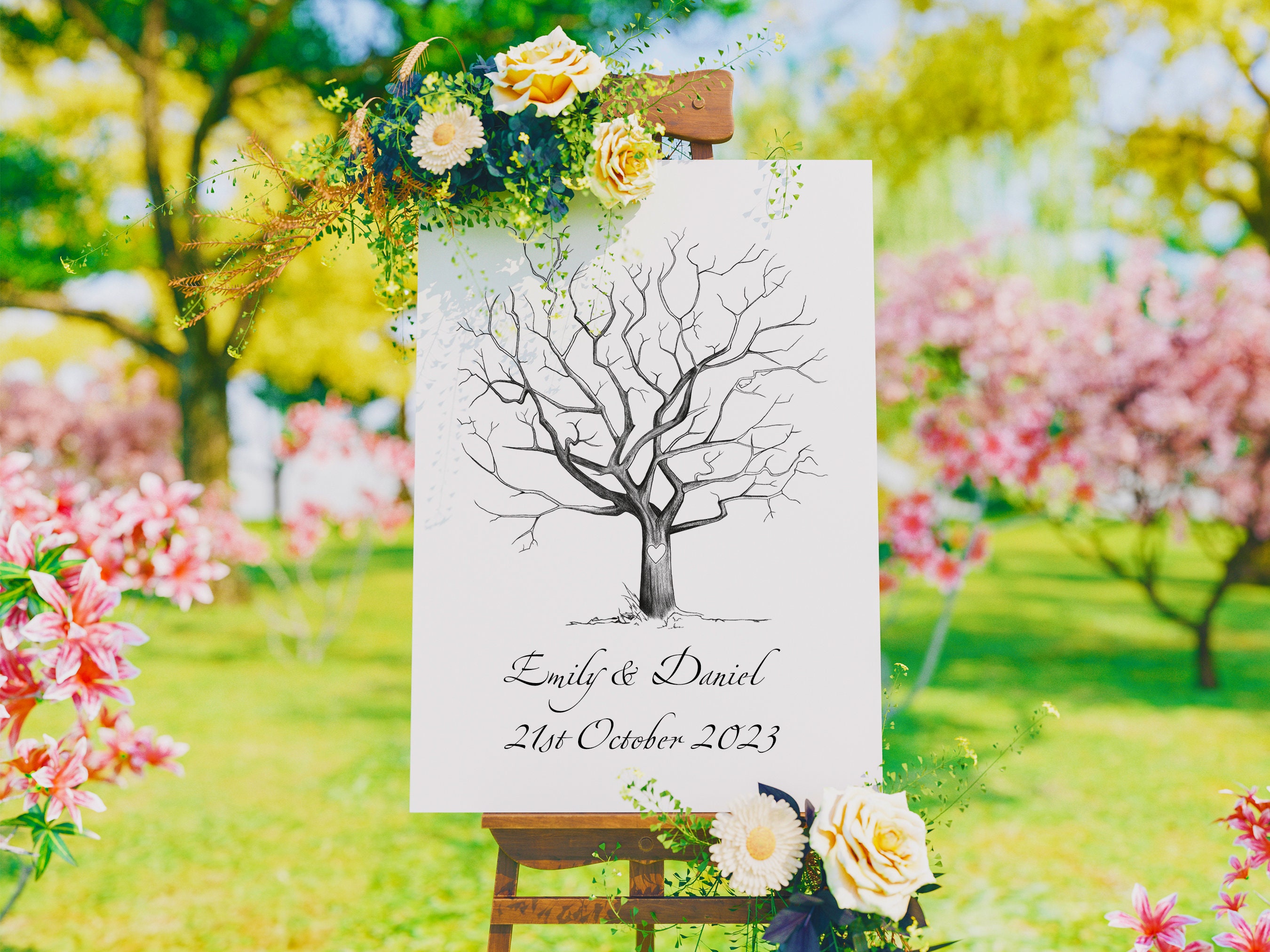 Fingerprint Tree Guest Book: Unique Gift Digital Download for - Etsy