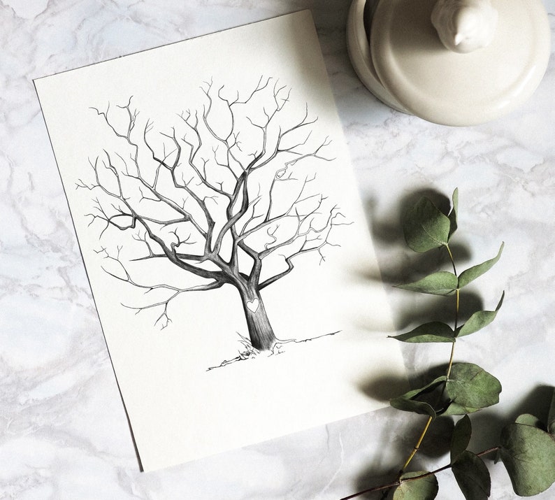 Fingerprint Tree Guest Book: Unique Gift Digital Download for - Etsy