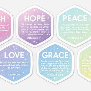 Cute Bible Verse Sticker Pack Hexagon/honeycomb Gemstone - Etsy