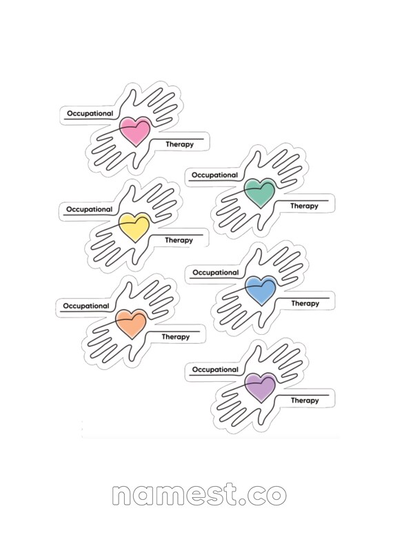Occupational Therapy Hand Stickers Available in 6 colors | Etsy