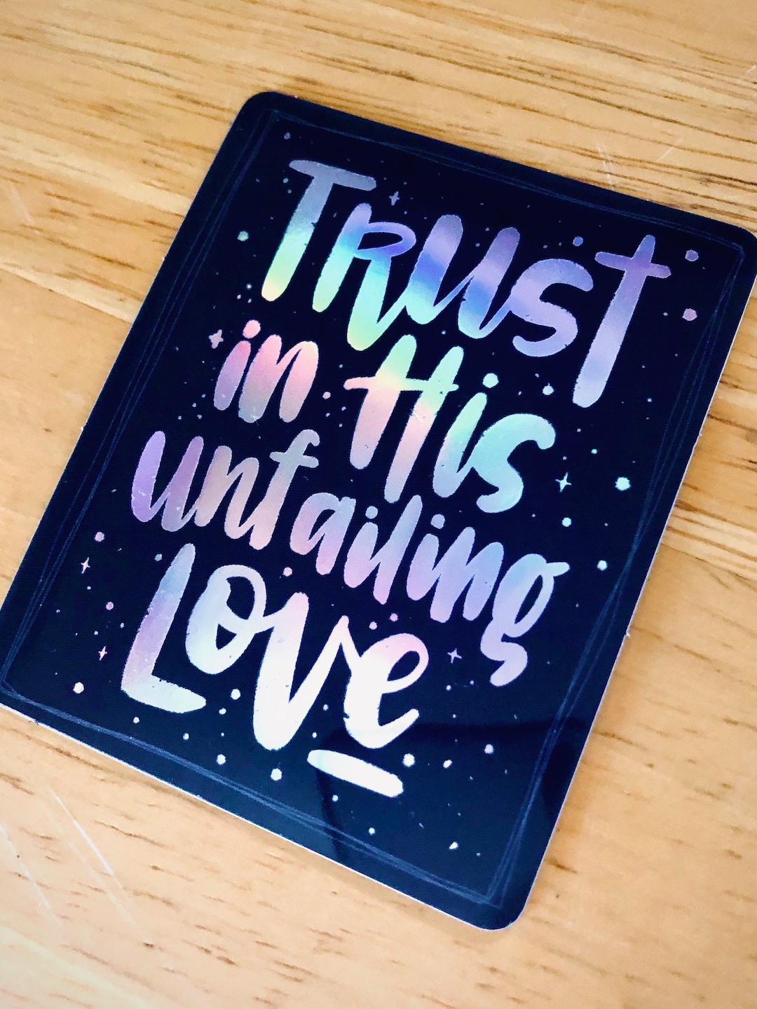 Holographic Christian Sticker | Bible Verse | Hand Lettered | Decal for ...