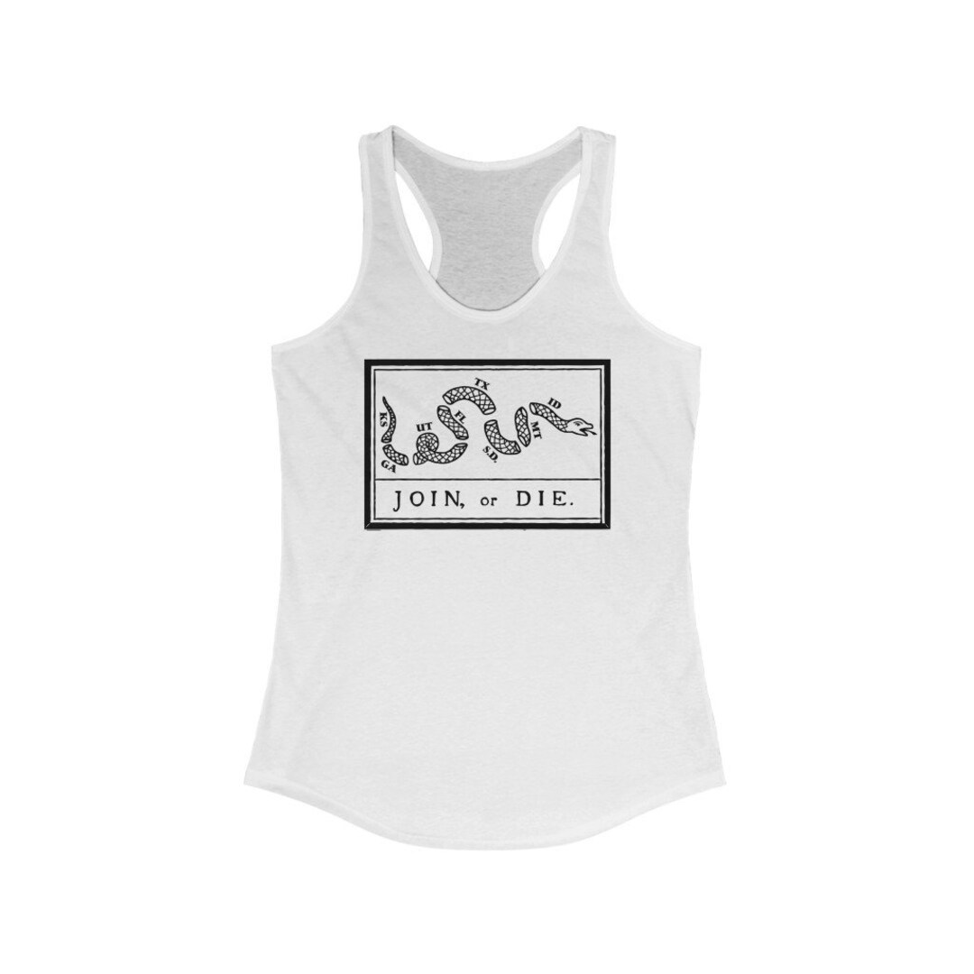 Join or Die Modern 10th Amendment Nullification Women's Ideal Racerback ...