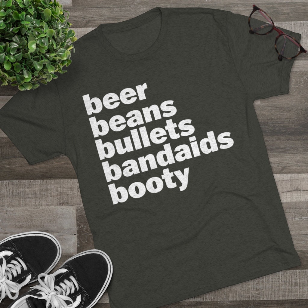 Apocalypse Checklist Beer Beans Bullets Bandaids Booty Prepper | Etsy