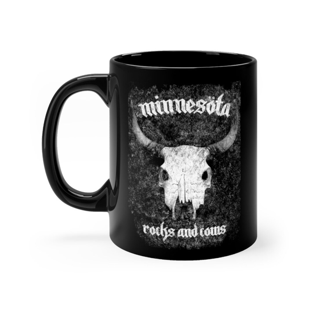 Minnesota Rocks and Cows Heavy Metal Skull Black Mug 11oz - Etsy UK