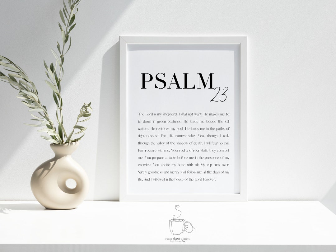 Psalm 23, Printable Wall Art | Christian Wall Art | Inspirational Wall ...