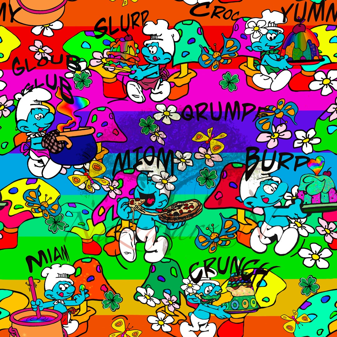 The Smurfs Seamless Pattern - Etsy