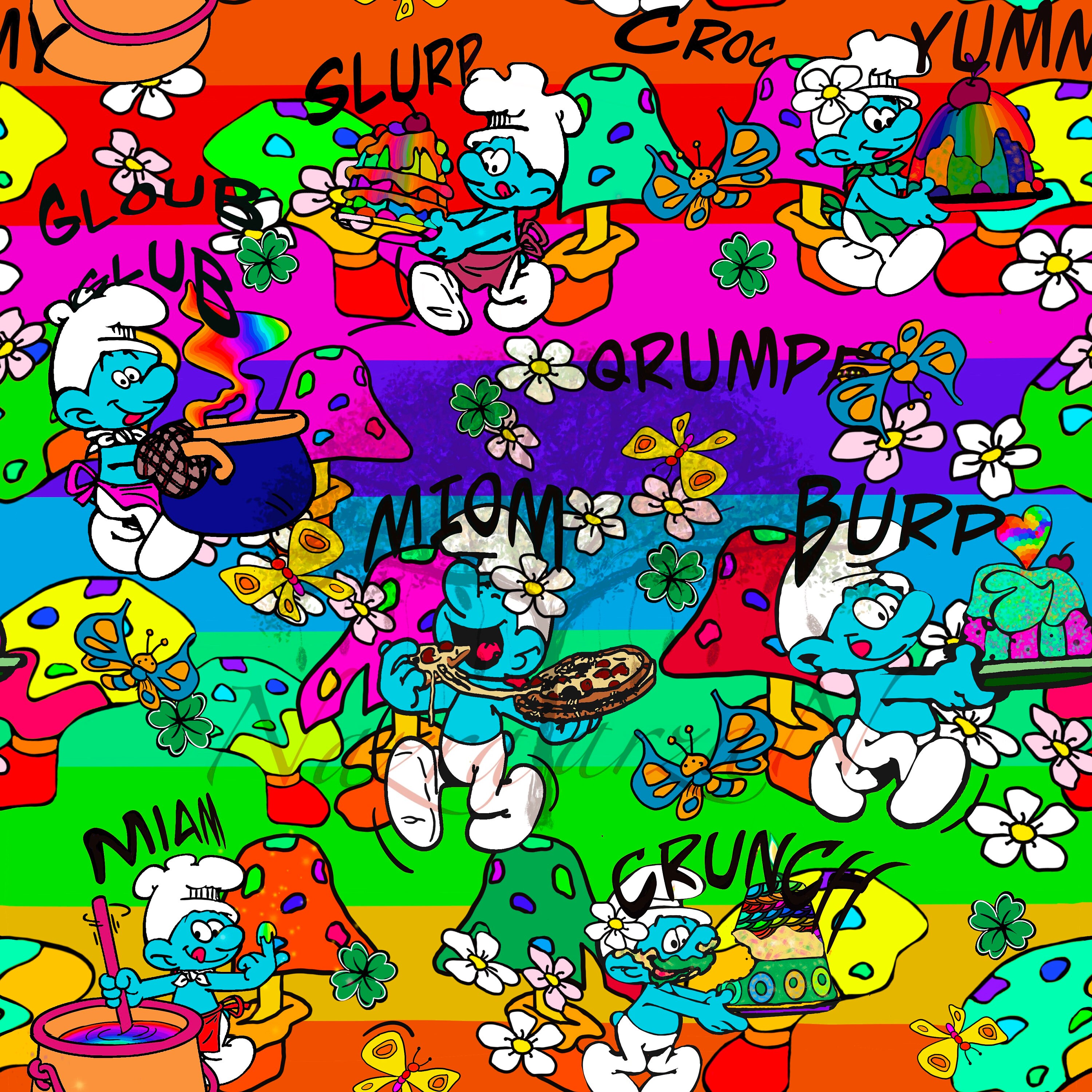 The Smurfs Seamless Pattern - Etsy