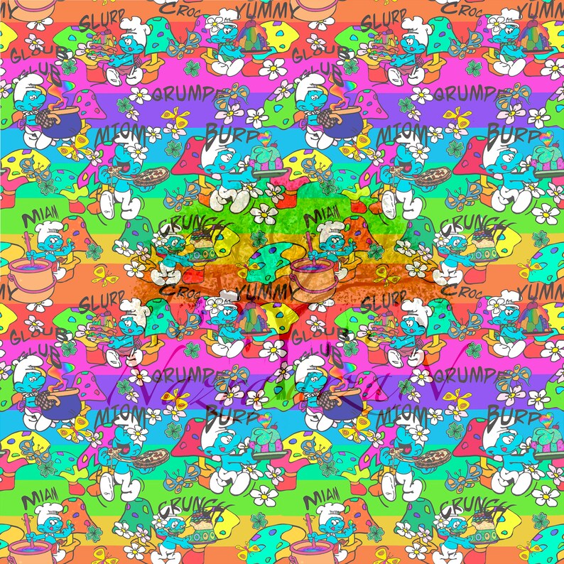 The Smurfs Seamless Pattern - Etsy