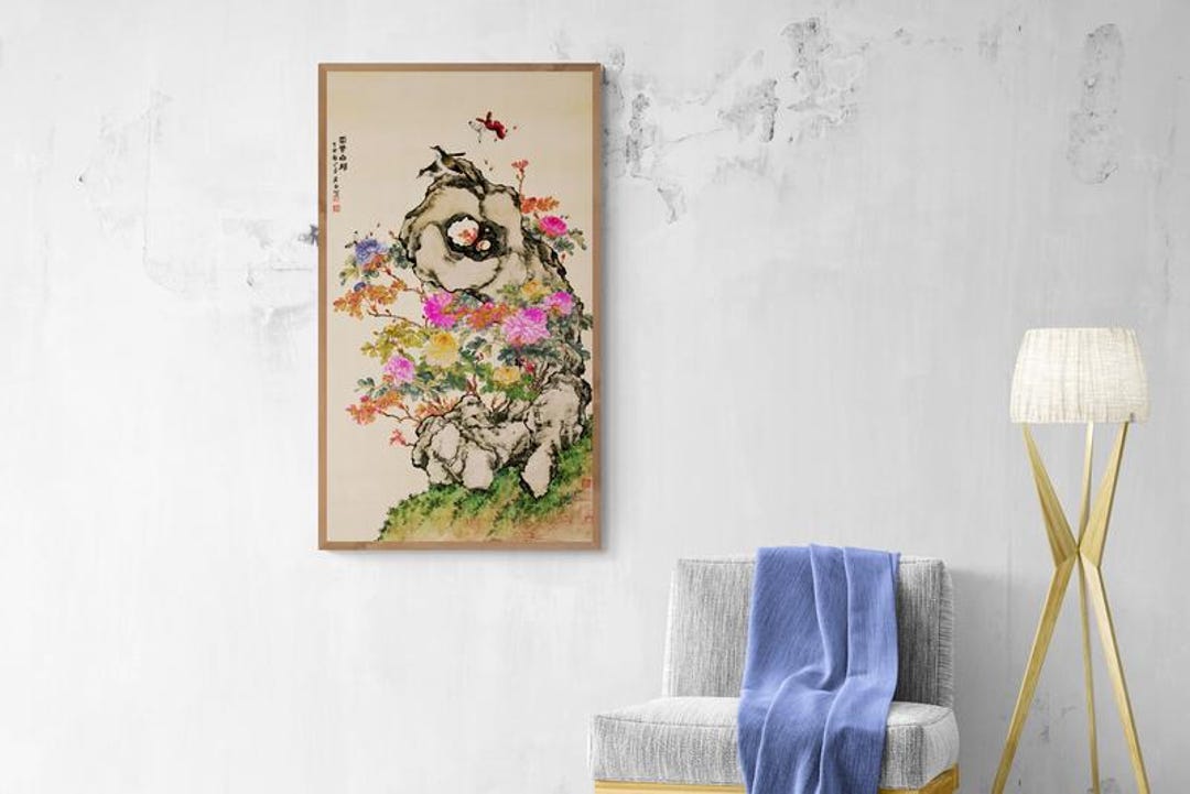 Antique Chinese Painting From Qing Dynasty Reproduction Canvas Print ...