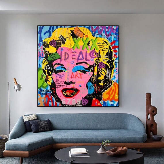 Marilyn Monroe Wall Art on Canvas Monroe Street Pop Art Wall | Etsy