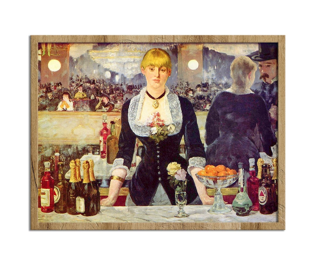 Manet Folies-bergère Bar, Girl Bartender Portrait, Lonely, Édouard ...