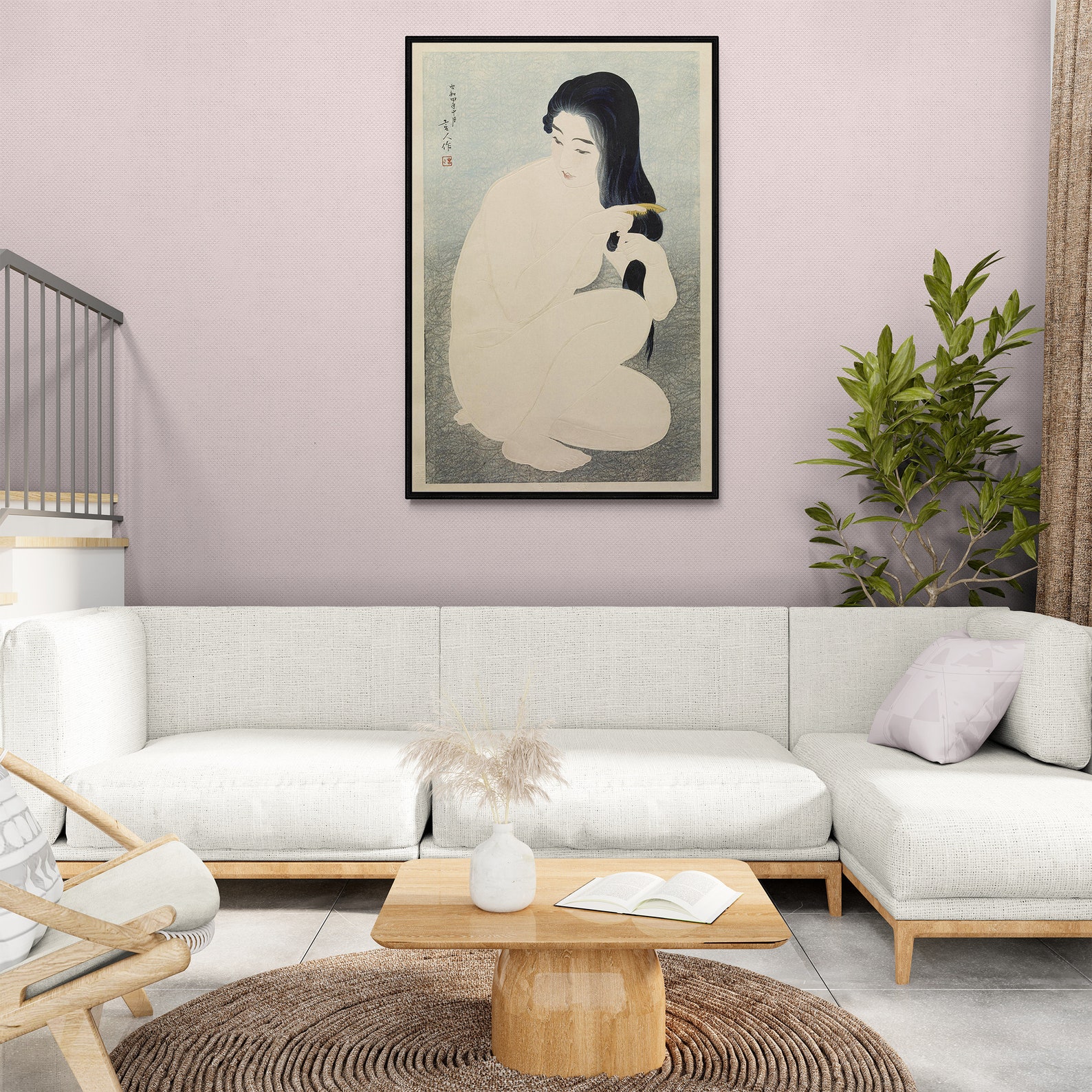 Combing Her Hair 1929 Torii Kotondo Print Japanese Art Ukiyoe Poster Japan Wall Art Japanese ...