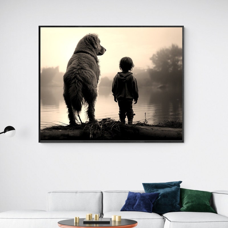 Dog and Little Boy - Etsy