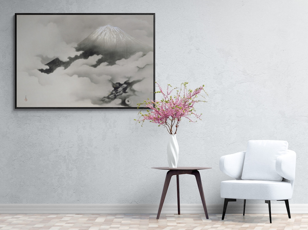 Dragon and Mountain Fuji - by Yokoyama Taikan, Antique Japanese ...