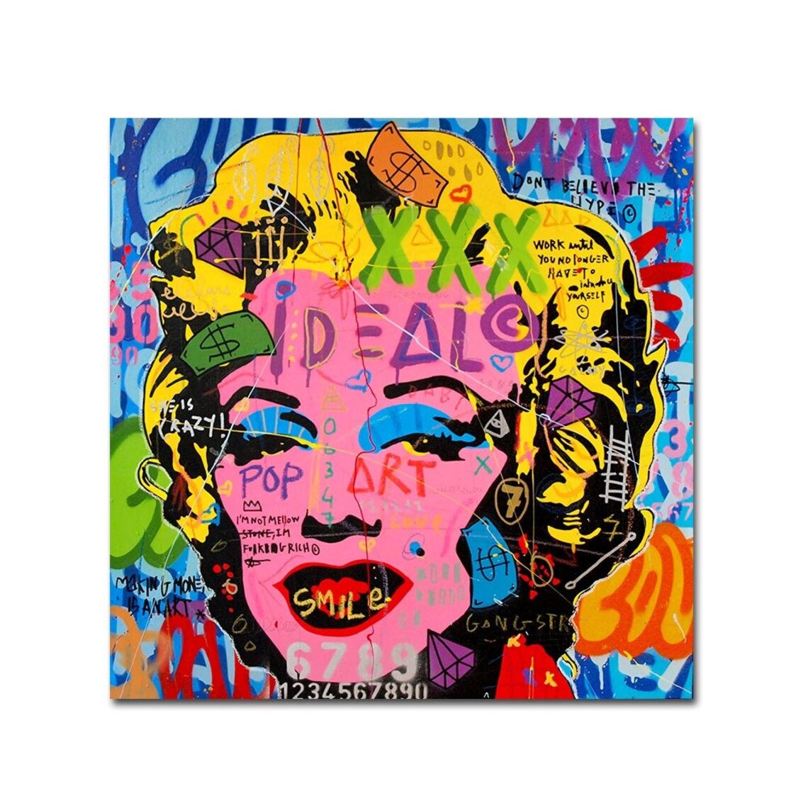 Marilyn Monroe Wall Art on Canvas Monroe Street Pop Art Wall | Etsy