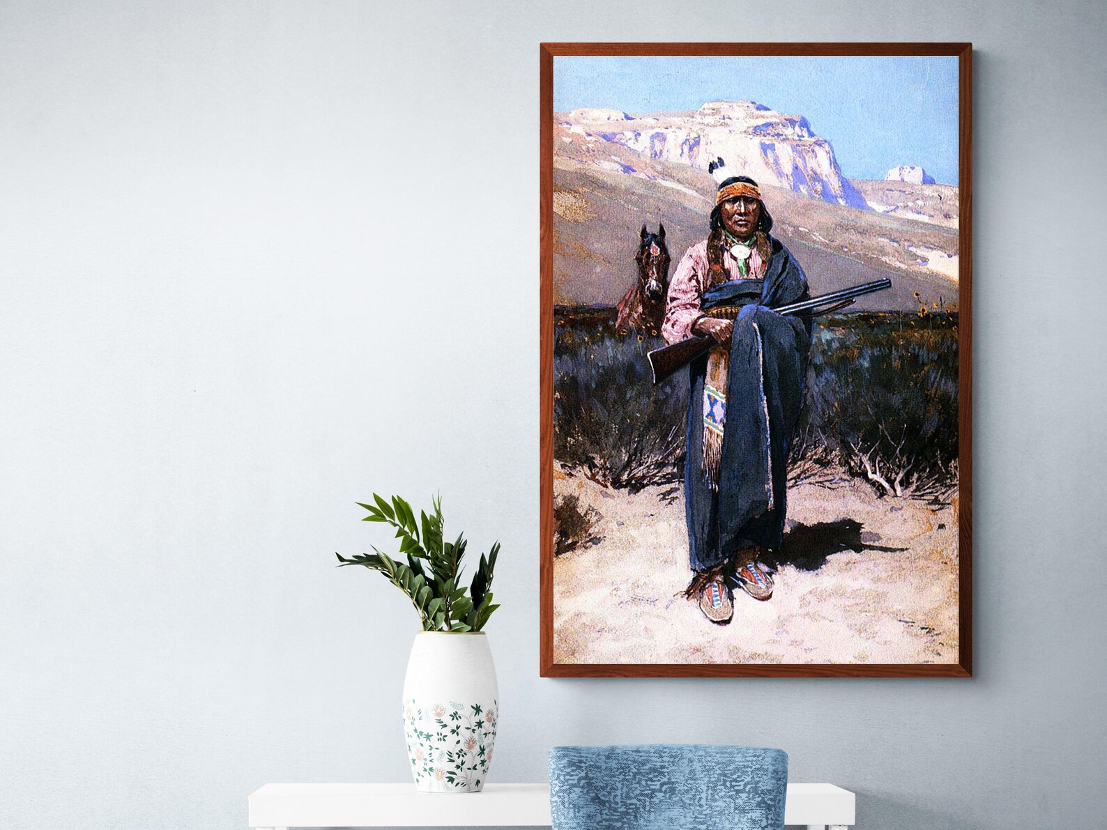 Indian Brave, Indian American Painting, Native American Art, Wester ...