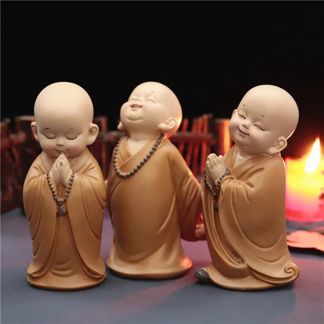 Resin Mini Buddha Statue, Little Buddhist Monks Statue, Tibetan ...